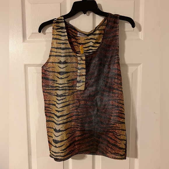 Tops | Vintage Prezzia Tiger Stripe Tank Top Big Cat Animal Print ...